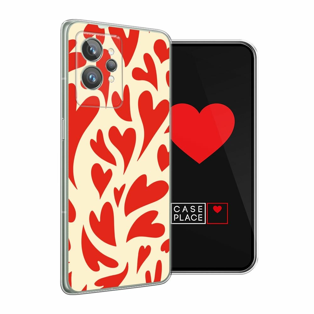 Чехол на Realme GT 2 Pro / Реалми GT 2 Про с принтом "Crazy hearts 1 - 14 февраля" — фото 1
