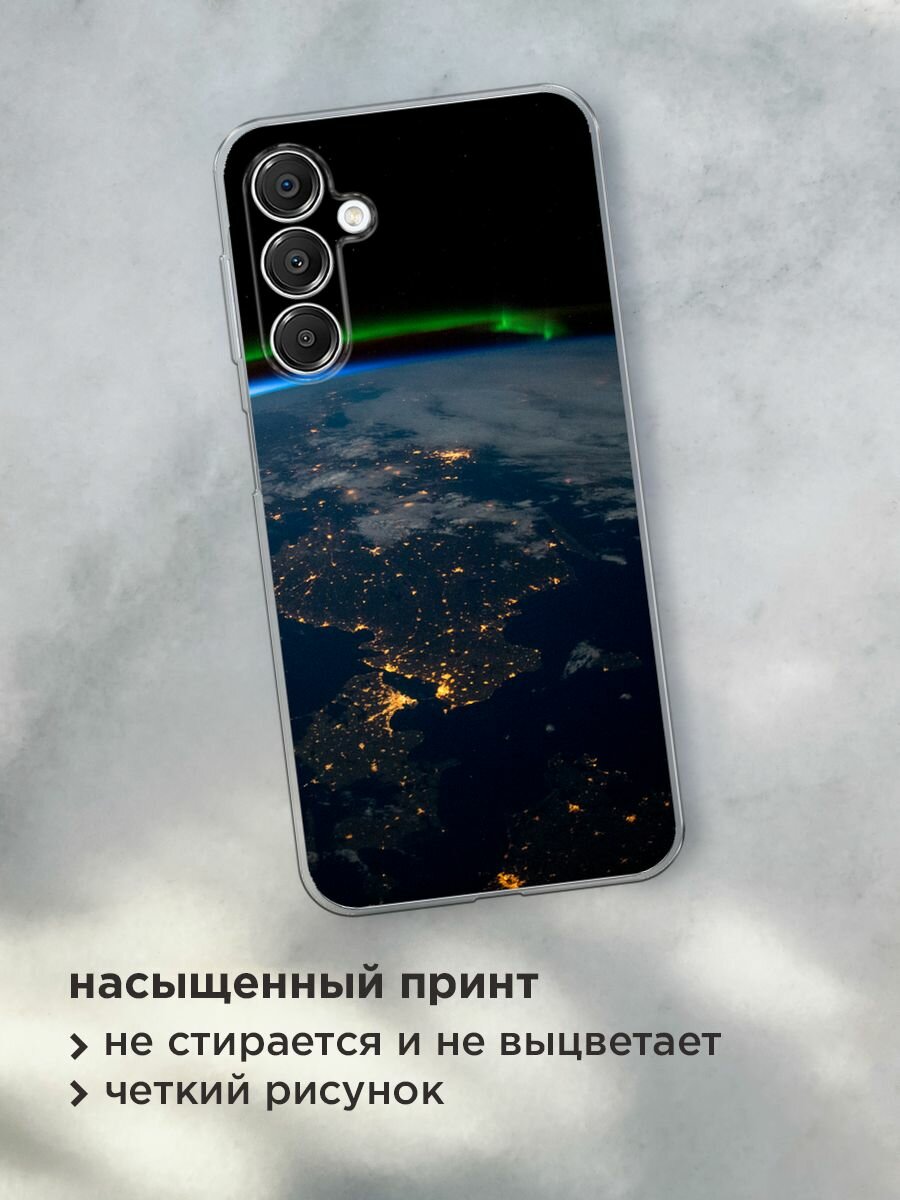 Чехол на Samsung Galaxy A16 / Самсунг А16 с принтом "Земля из космоса" — фото 1