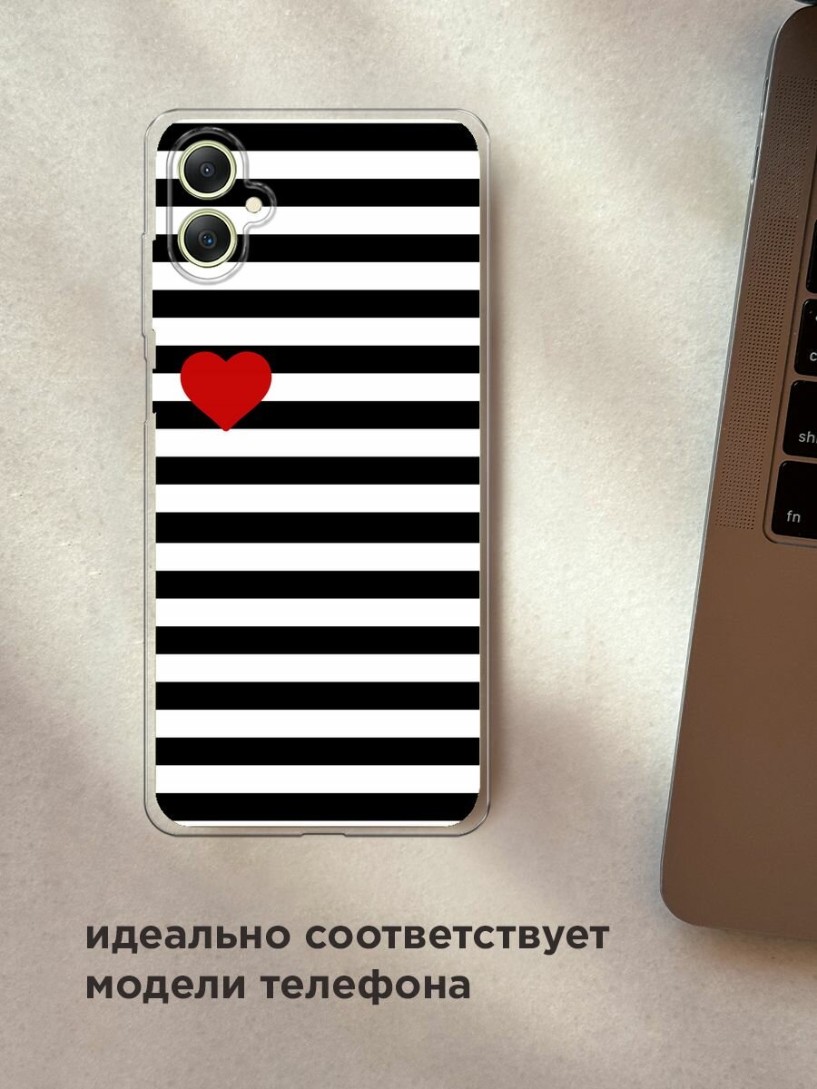 Чехол на Samsung Galaxy A06 / Самсунг Галакси А06 с принтом "Красное сердце" — фото 1