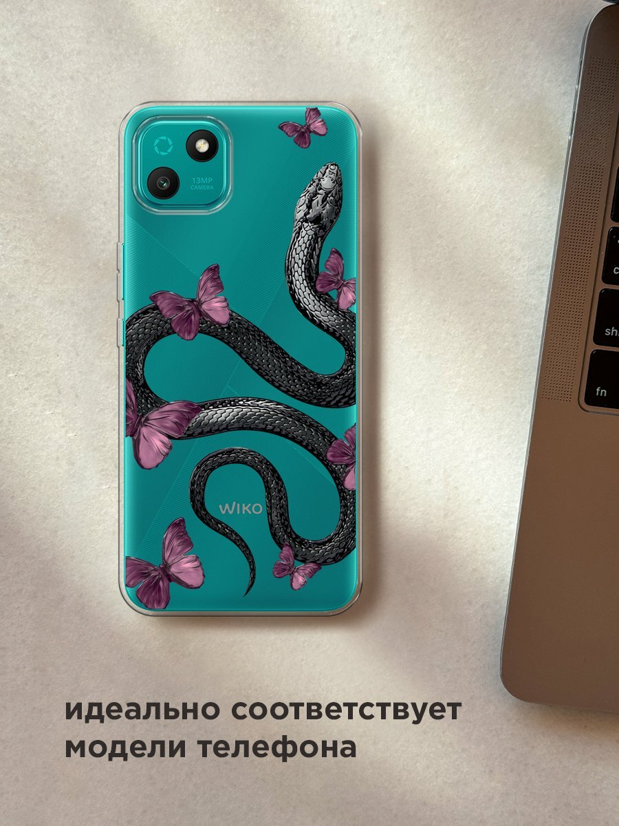 Чехол на Wiko T10 / Вико Т10 с принтом "Snake and butterflies 2" — фото 1