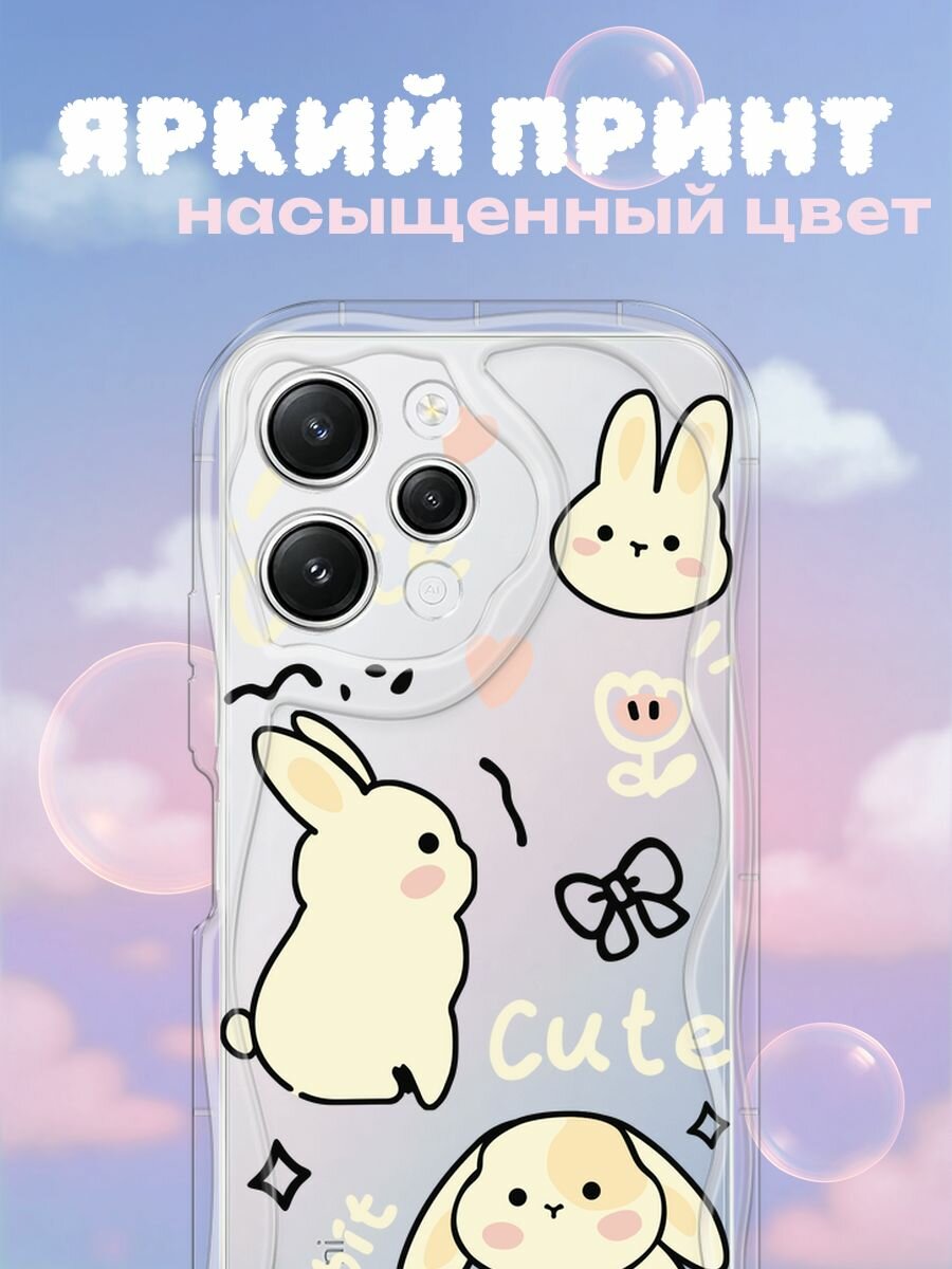 Чехол на Xiaomi Redmi 12 / Редми 12 с принтом "Милый кролик" — фото 1