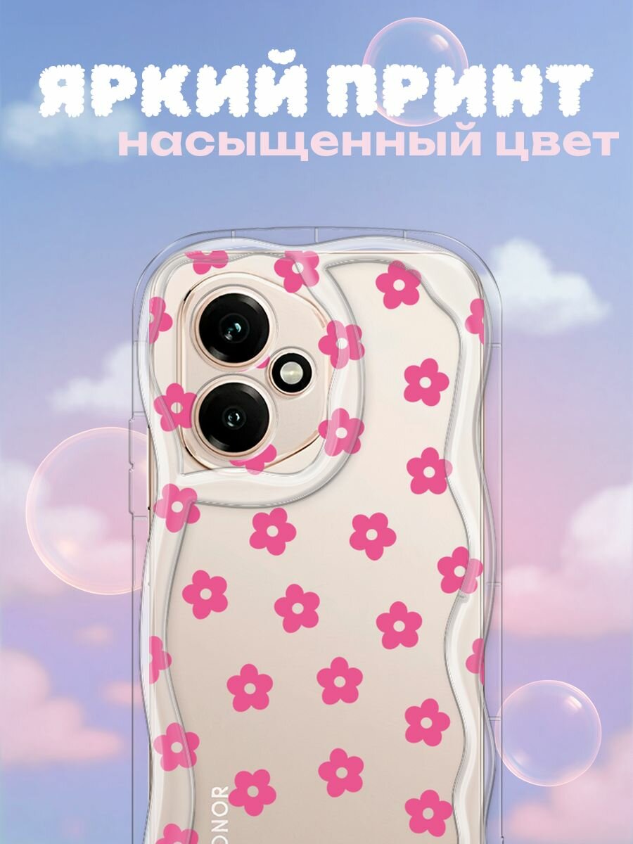 Чехол на Honor 400 / Хонор 400 с принтом "Розовые цветы паттерн" — фото 1