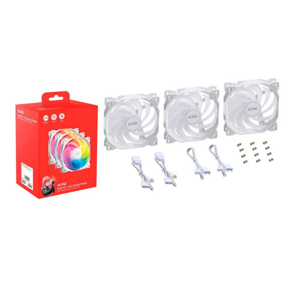 Комплект вентиляторов для корпуса ADATA XPG VENTO120ARGBPWM3C-WHCWW