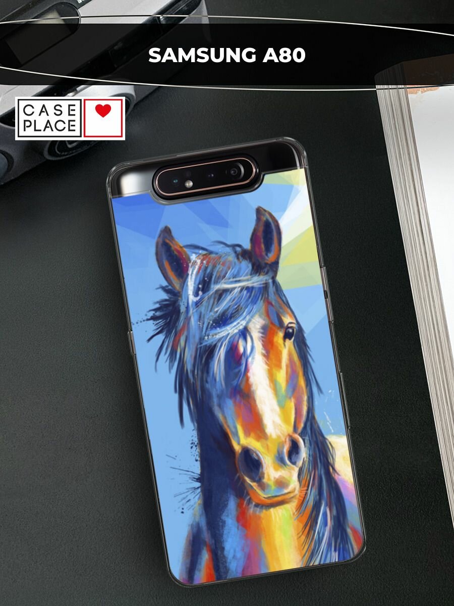 Чехол на Samsung Galaxy A80 / Самсунг Гэлакси A80 с принтом "Лошадь арт 3"