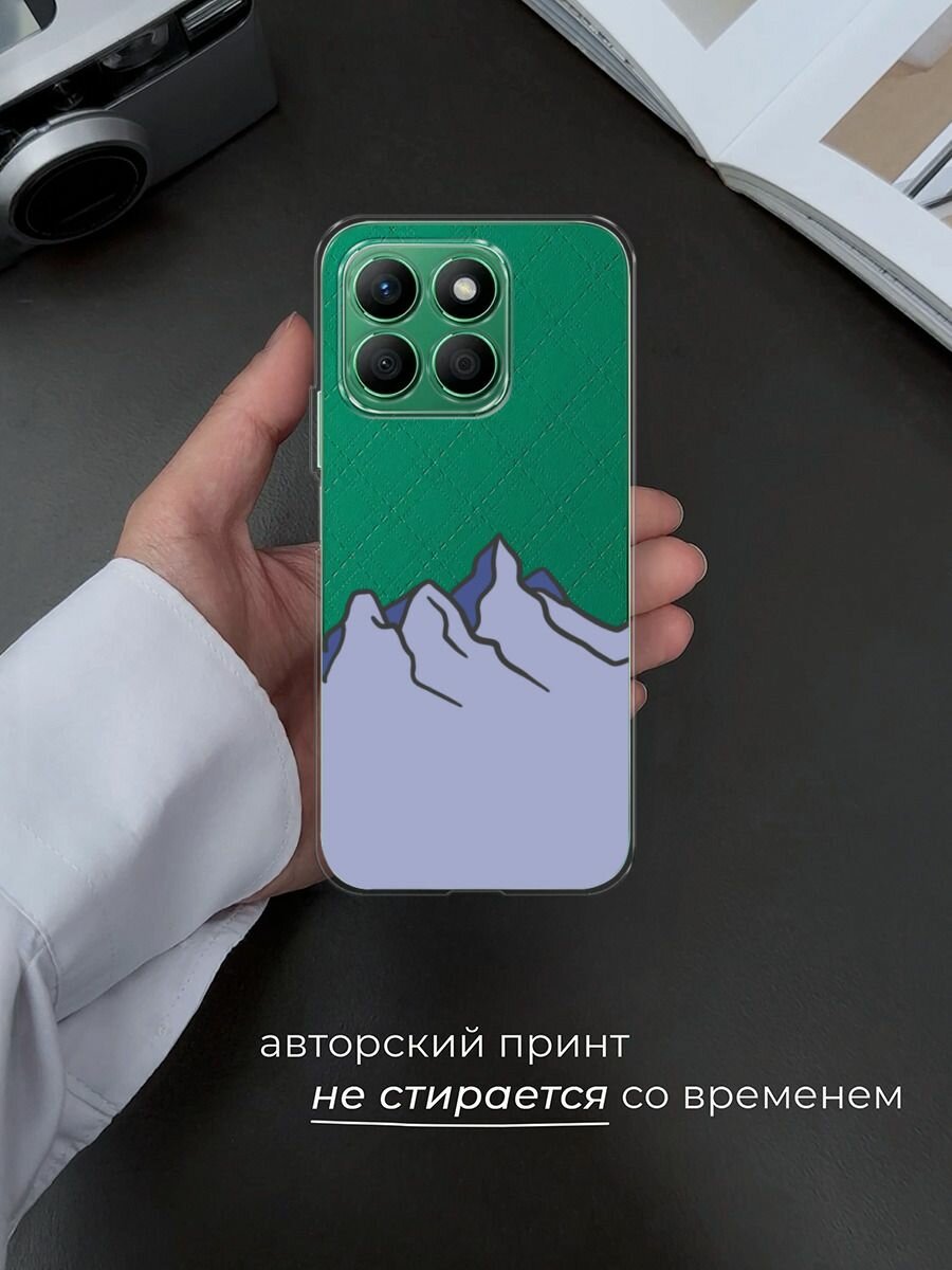 Силиконовый чехол на Honor X8B / Хонор X8B с принтом "Гора", прозрачный — фото 1