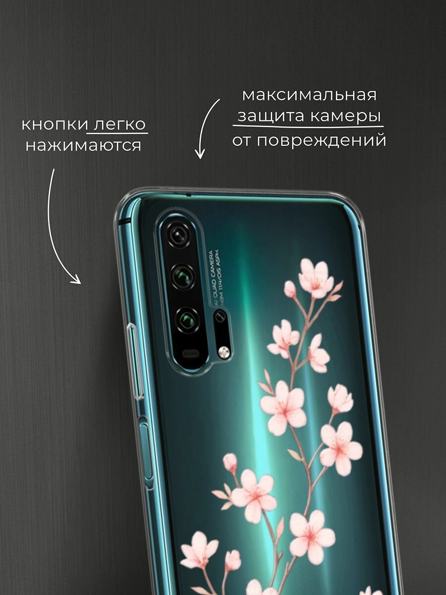 Чехол на Honor 20 Pro / Хонор 20 Про с принтом "Веточка сакуры 2" — фото 1
