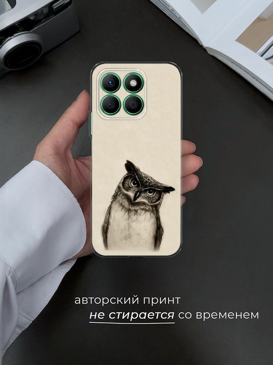 Силиконовый чехол на Honor X8B / Хонор X8B с принтом "Сова" — фото 1