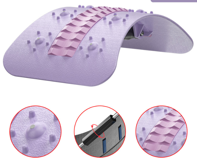 Тренажер для растяжки спины, мини тренажер для дома , Массажный мостик для растяжки поясницы ортопедический，фиолетовый