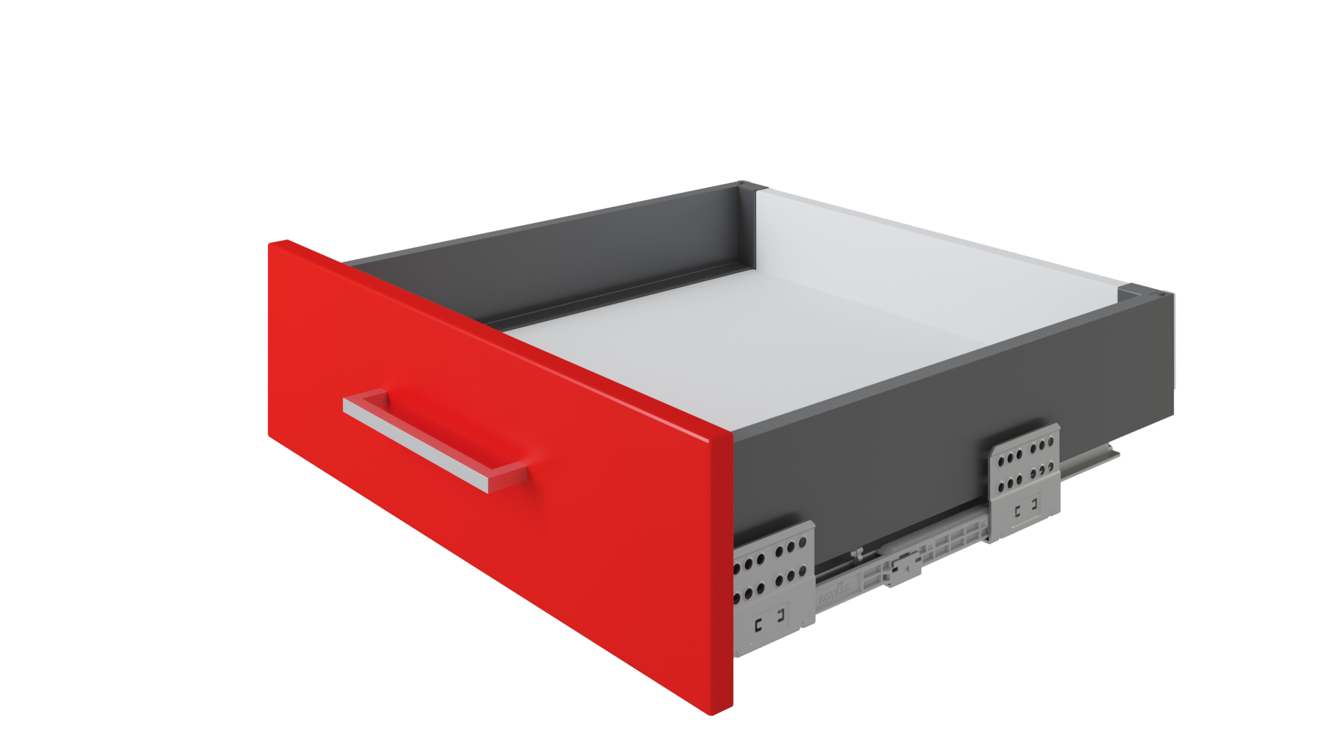 Система выдвижения для ящиков длина 350 мм высота 86 мм. SB18GRPH.1/350. Направляющие, боковины, крепления. Декоративные накладки BOYARD.
