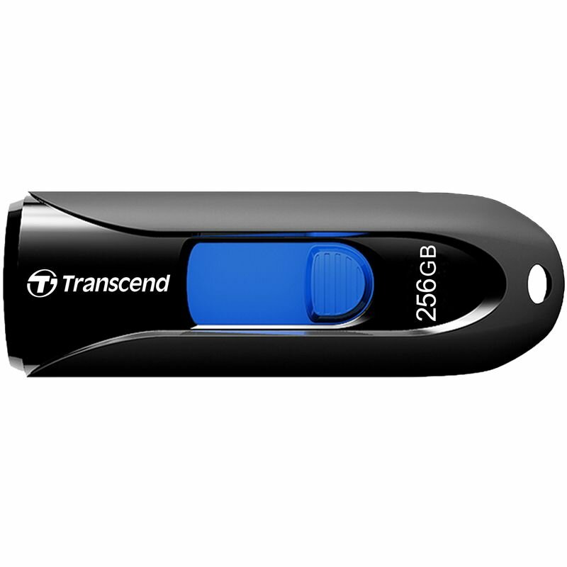 Флеш накопитель Transcend JetFlash 790, 256GB, USB 3.1, Gen 1, выдвижной, черный, синий