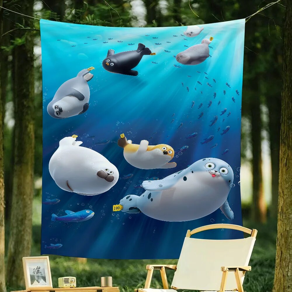 Флаг S-S-Sealook милый рыбий QZ244x152CM, z4