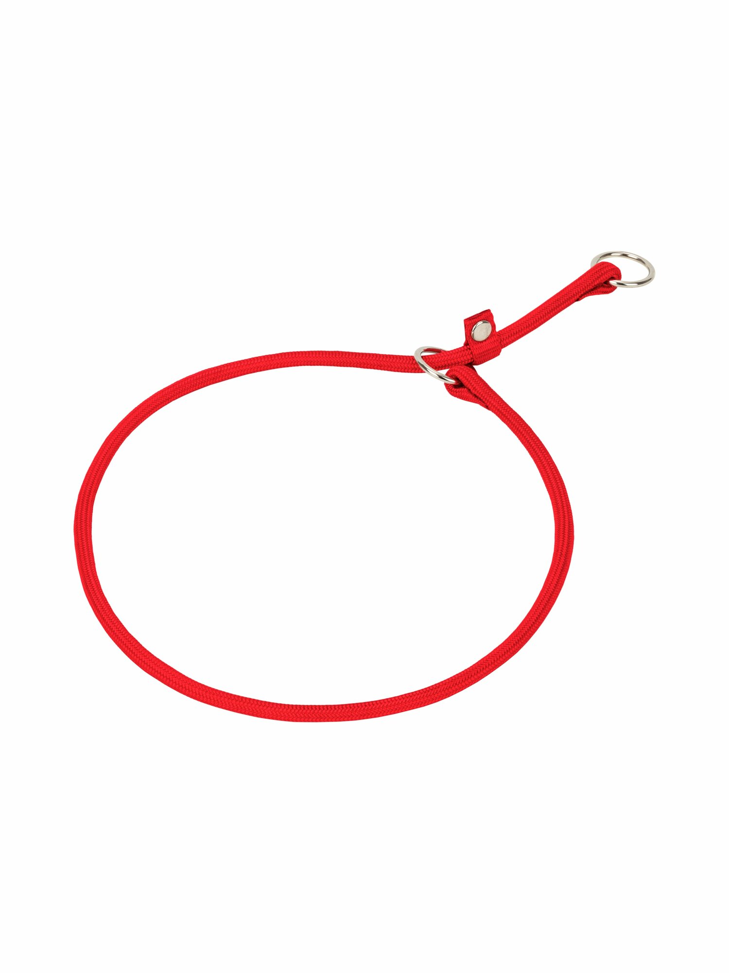 Ошейник-удавка для средних и крупных собак, с двумя кольцами, шнур 6мм, обхват шеи до 50см, красный, ZooOne, 76-2224