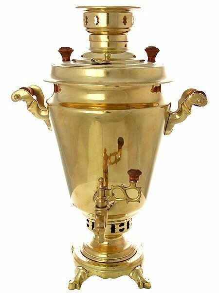 Угольный самовар (жаровой) 5 литров желтый "конус"+труба