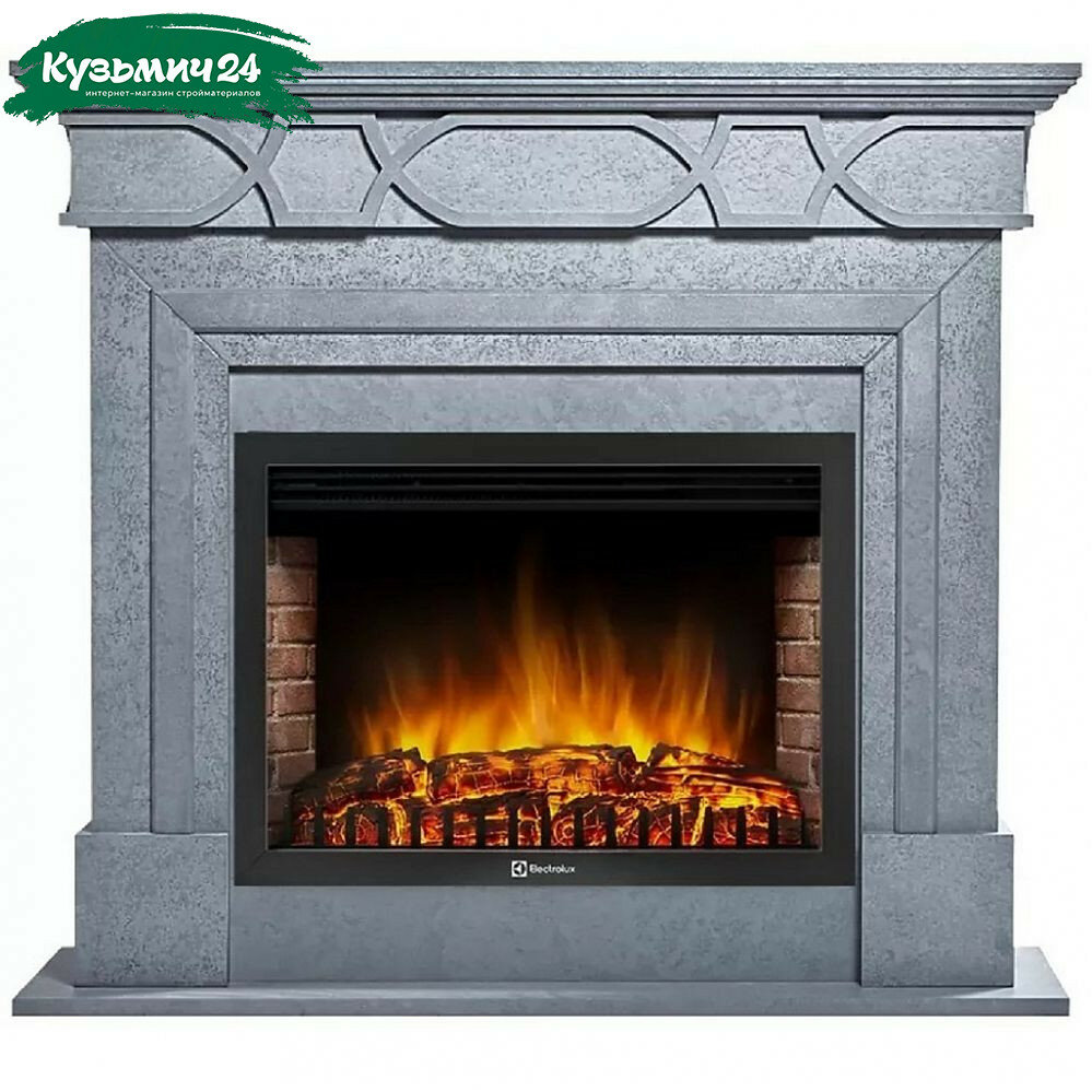 Комплект каминный Electrolux с порталом Firelight Antico 30 НС-1524128, серый