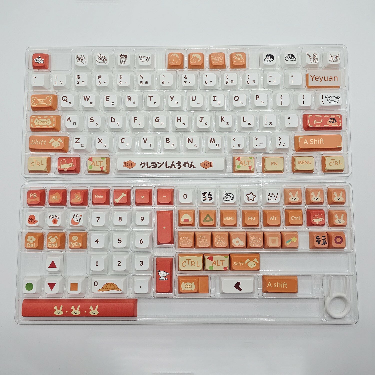 Милые кейкапы для клавиатуры XDA с изображением Шин-чана, материал PBT, кейкапы Succubus Akko, непрозрачные, для