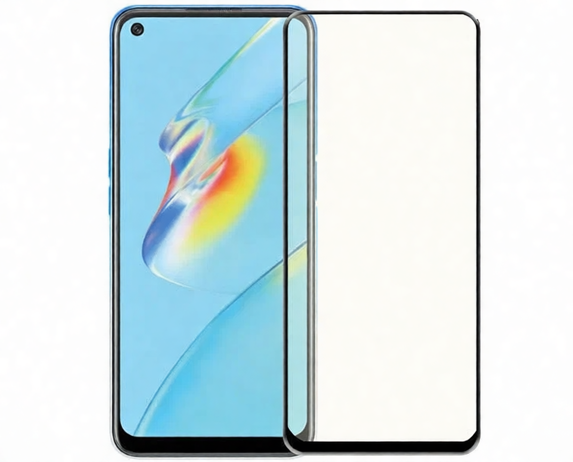 Защитное стекло MyPads, для OPPO A54, изогнутое, олеофобное, черное
