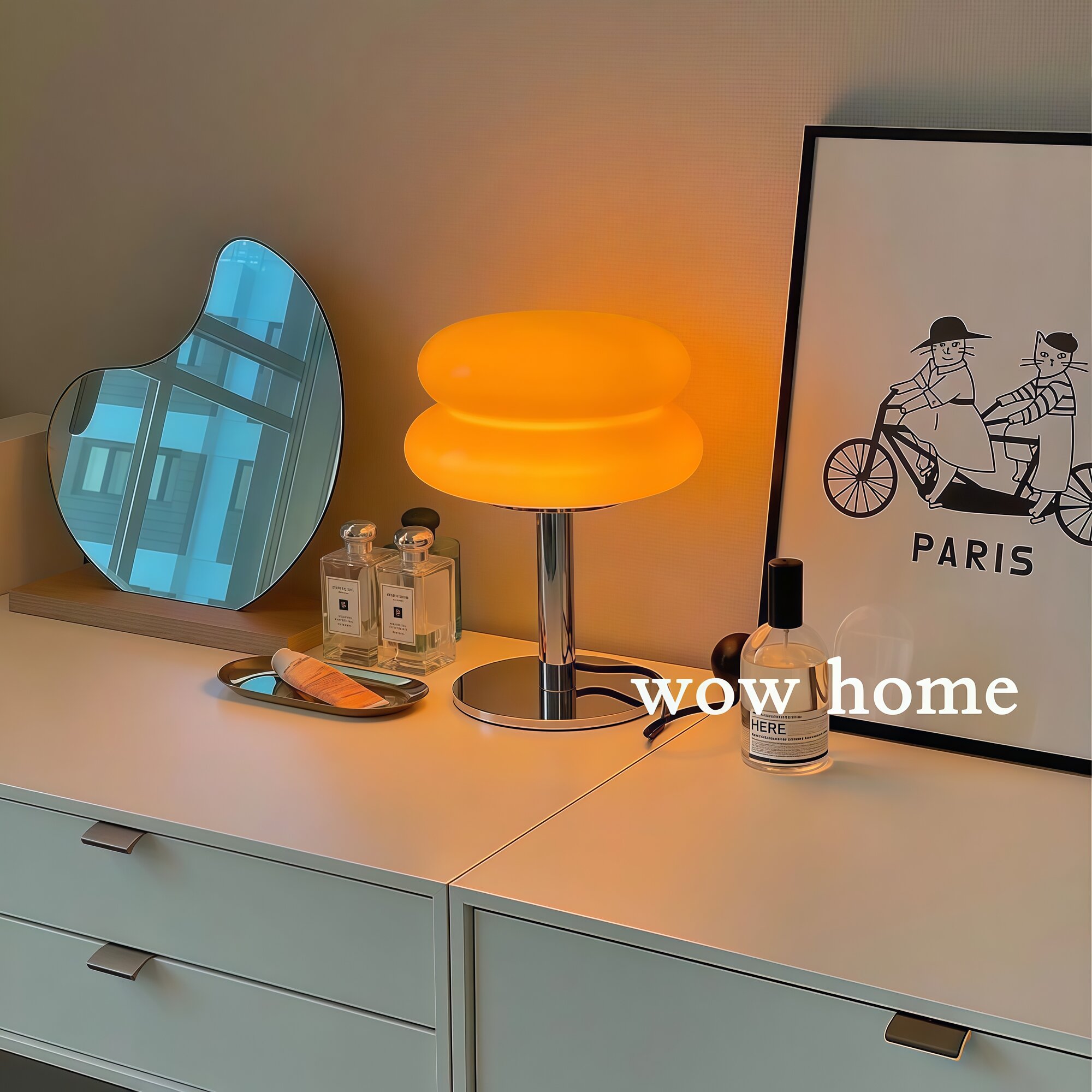 Светодиодная лампа Clear Lighting "Гриб", трехцветный свет, LED, абажур из стекла