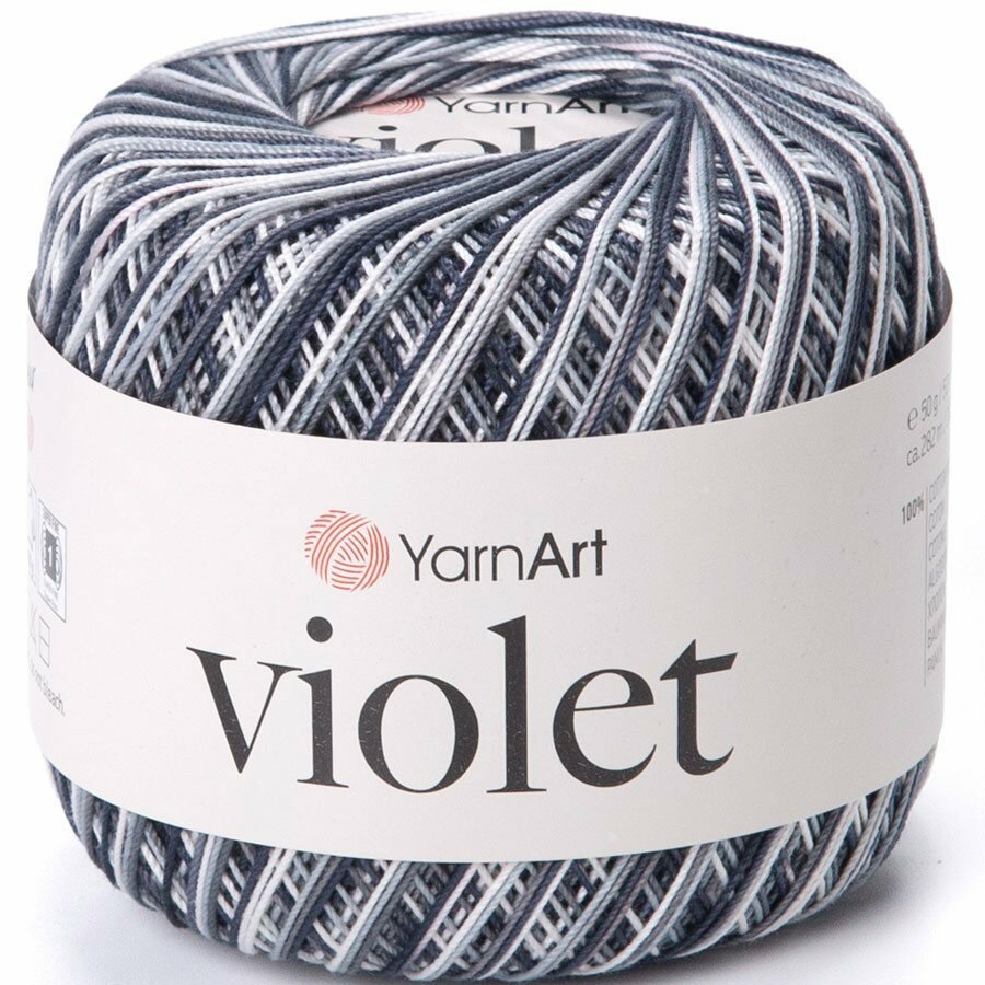 Пряжа Yarnart VIOLET MELANGE 509 черн/бел/серый (6 мотков)