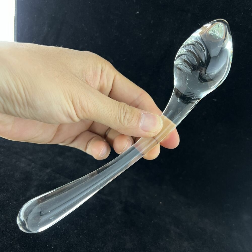 Настоящий стеклянный стержень в форме полумесяца, утолщенное устройство для женской мастурбации, массажная палочка,