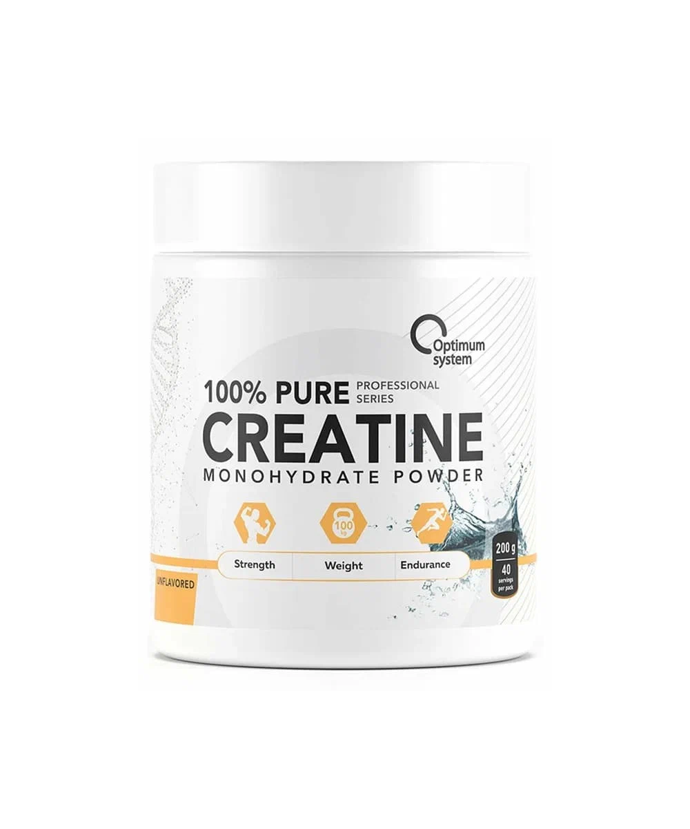 Optimum System Creatine Monohydrate 100% Pure, Креатин моногидрат 200 гр - Без вкуса