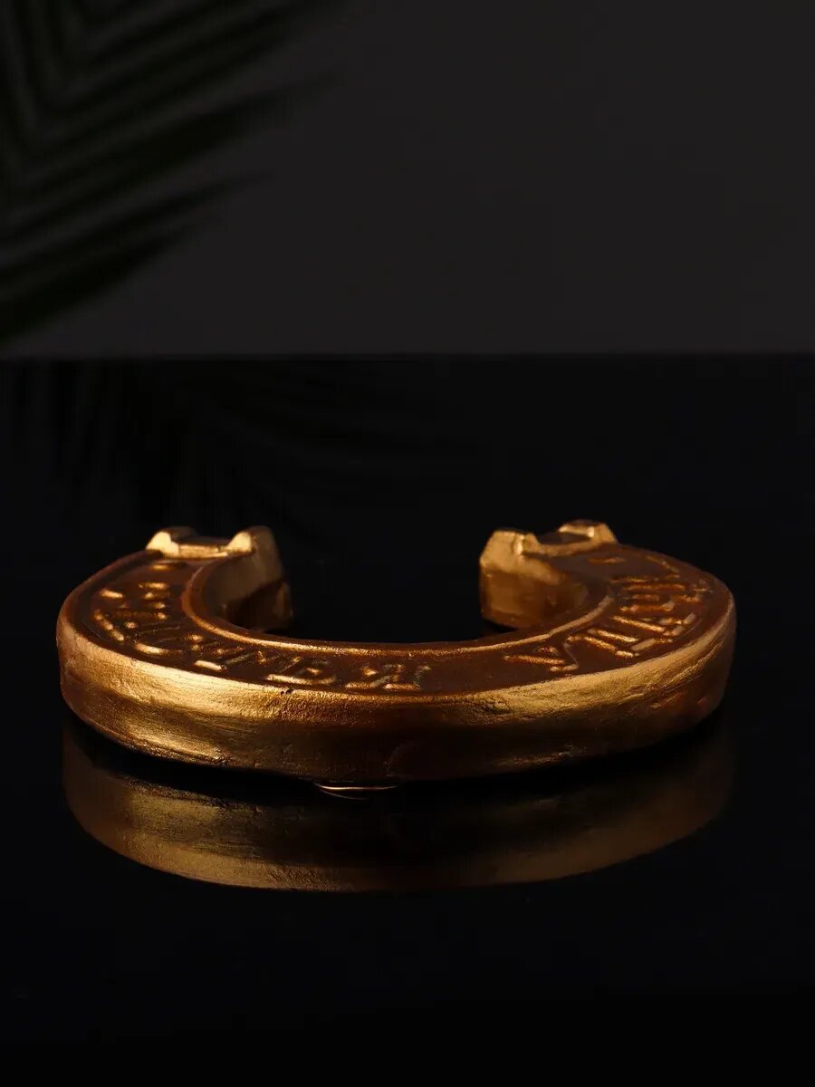 Сувенир Подкова на счастье с подвесом, 12х12х1 см, бронза