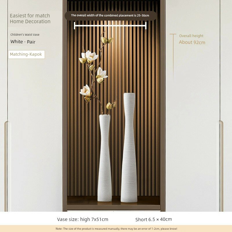 Креативная керамическая ваза в стиле лайт-люкс для прихожей, под телевизор, высококачественный декор для дома. Тонкая