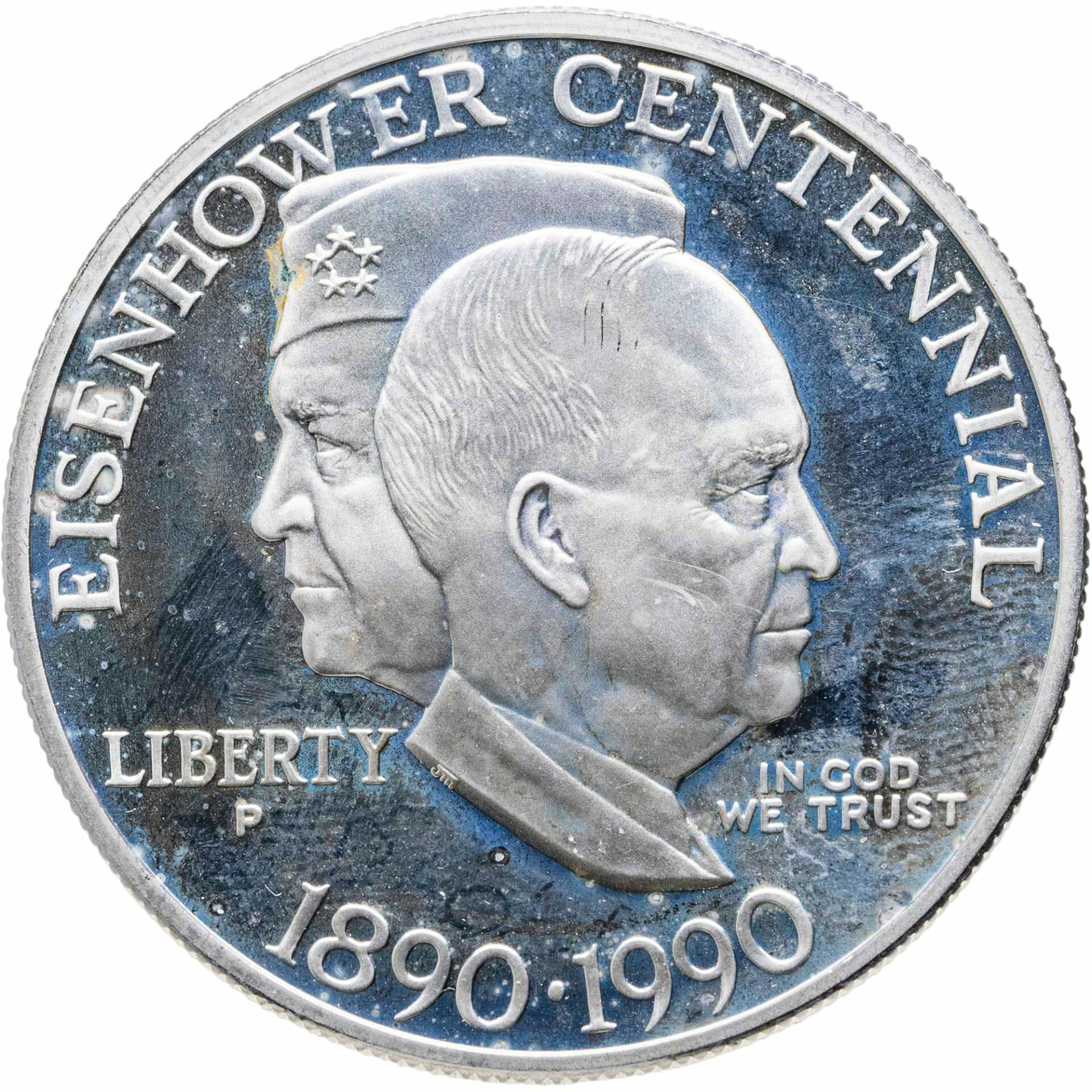 США 1 доллар dollar 1990 Eisenhower 100 лет со дня рождения Эйзенхауэра, Серебро 900, в сохранности Proof