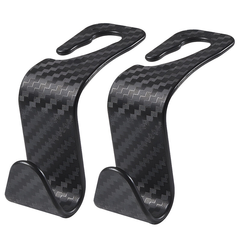 Крючок/ держатель/ вешалка для пакетов на подголовник для авто. Карбон 2 шт.