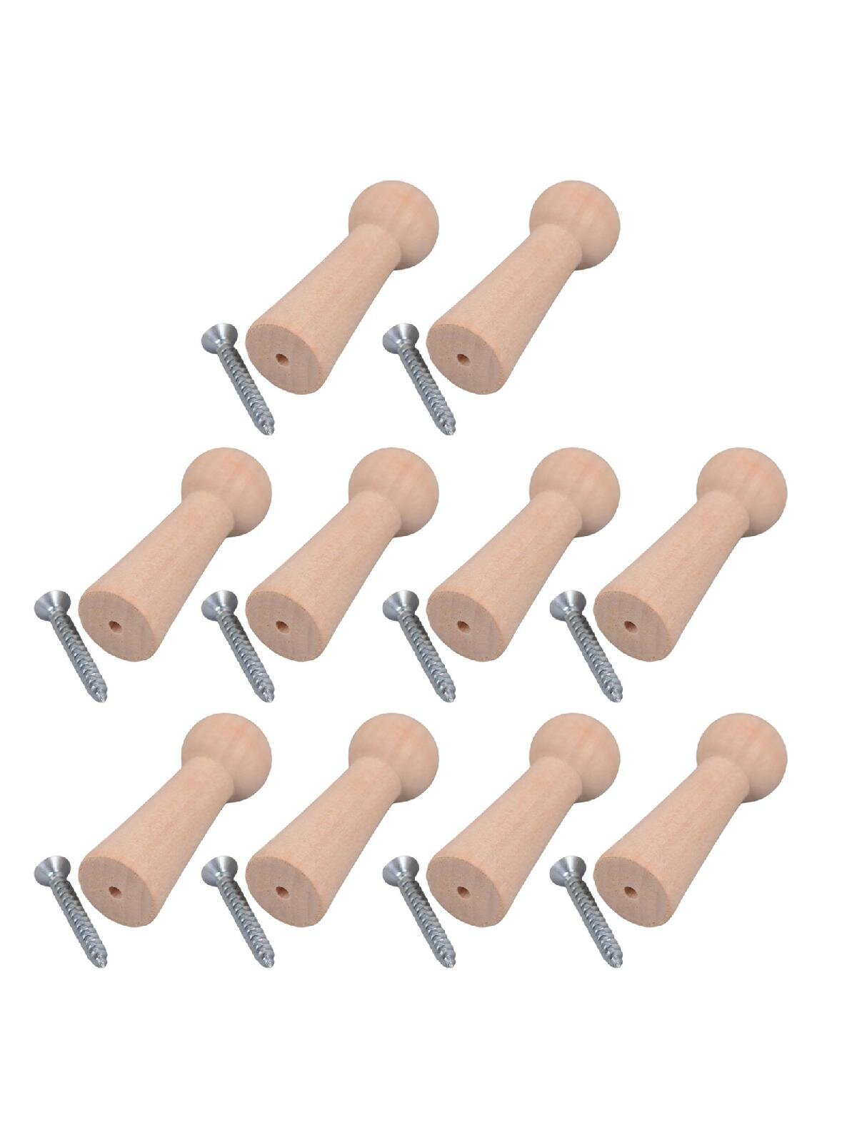 10 Штук крючков из натурального дерева Портативный аксессуар для прихожей и гостиной