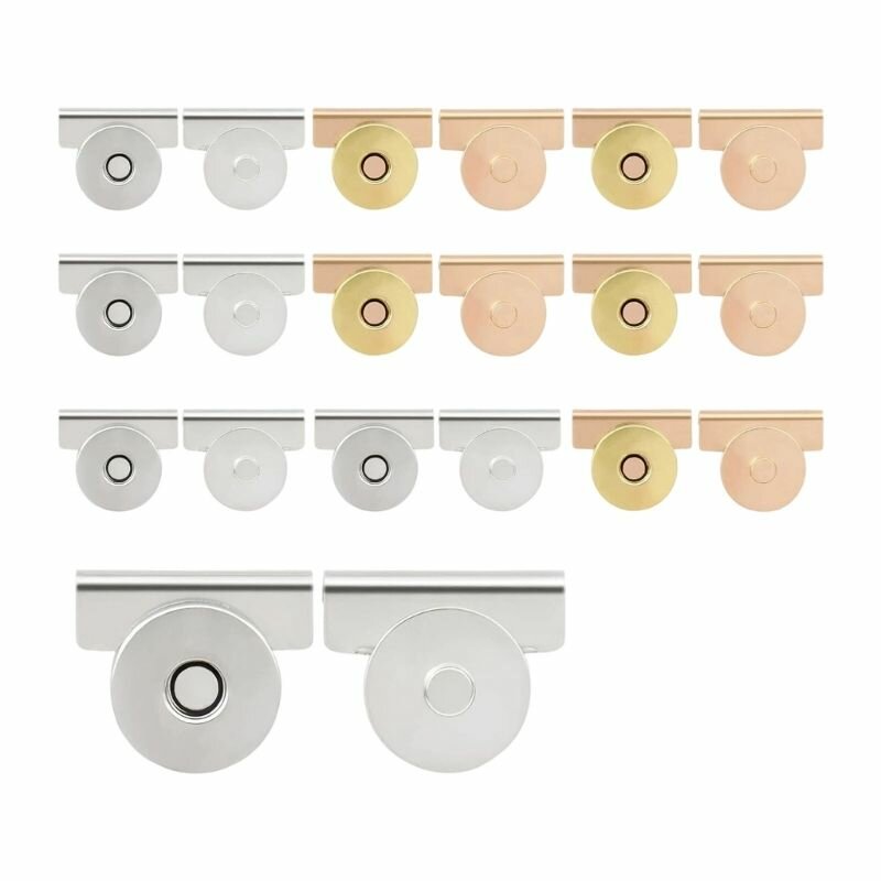 10 пар металлических сильных магнитных кнопок-защелок, бесшовная магнитная пряжка, застежка-клипса, пряжка-5 золотых и 5 серебряных