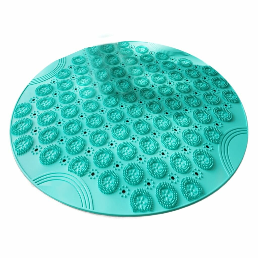 Круглый коврик для ванной, безопасный душа с присосками и сливными отверстиями. Накладка на пол. Противоскользящая ванна.