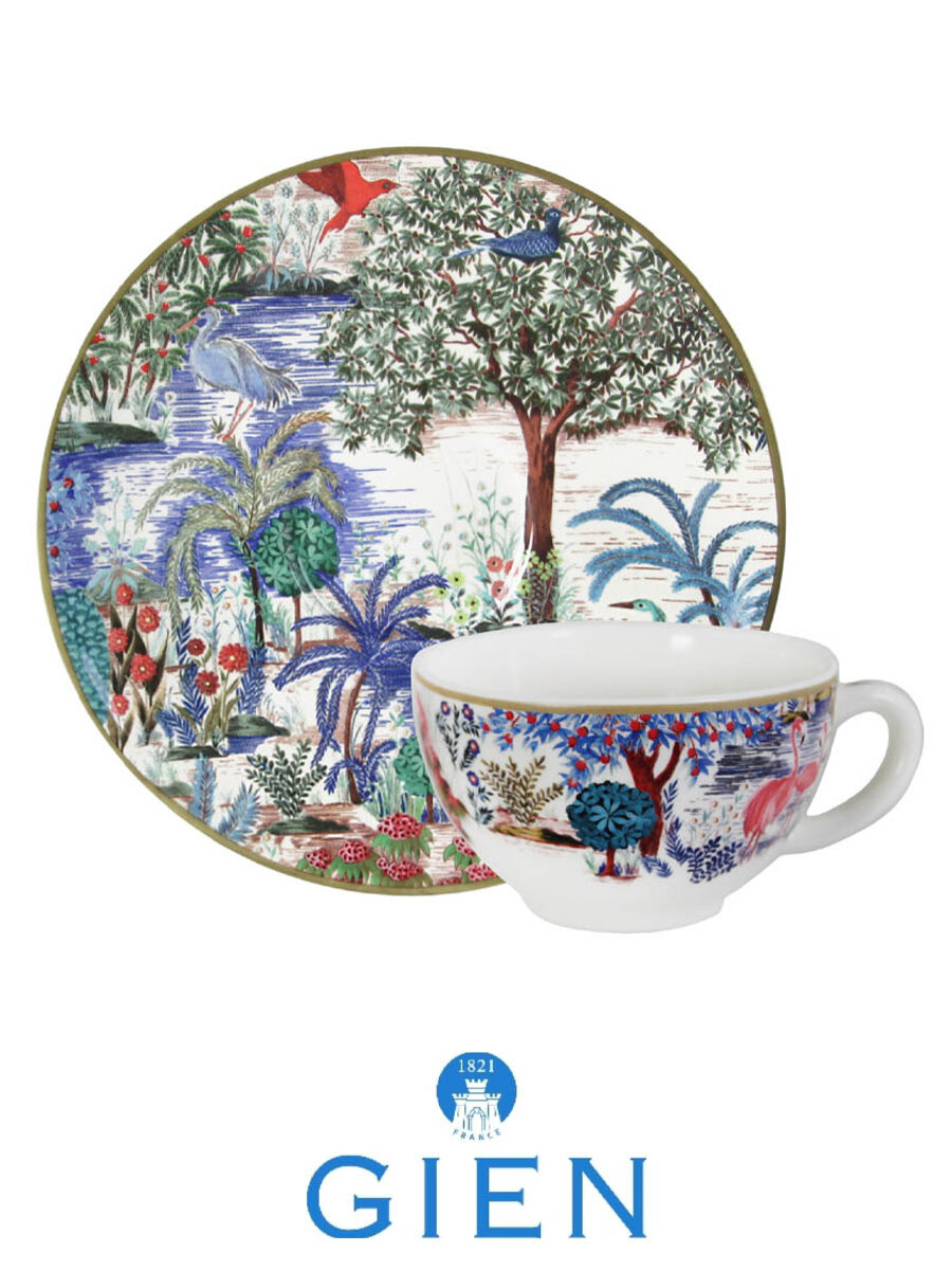 Набор чайных пар фаянсовых Gien Le Jardin Du Palais, 160 мл, 2 шт, глазурь