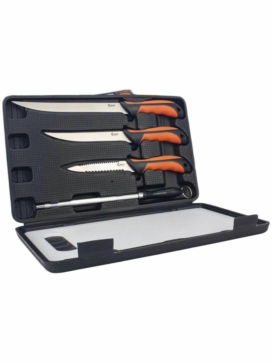Набор ножей Centershot, для рыбы, нержавеющая сталь, антикоррозийное покрытие, оранжевый, 15см