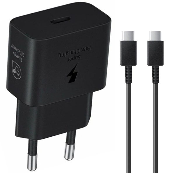 СЗУ Samsung Super Fast Charge 25W 3A + кабель Type-C - Type-C (EP-T2510XBEG) Black (Черный)