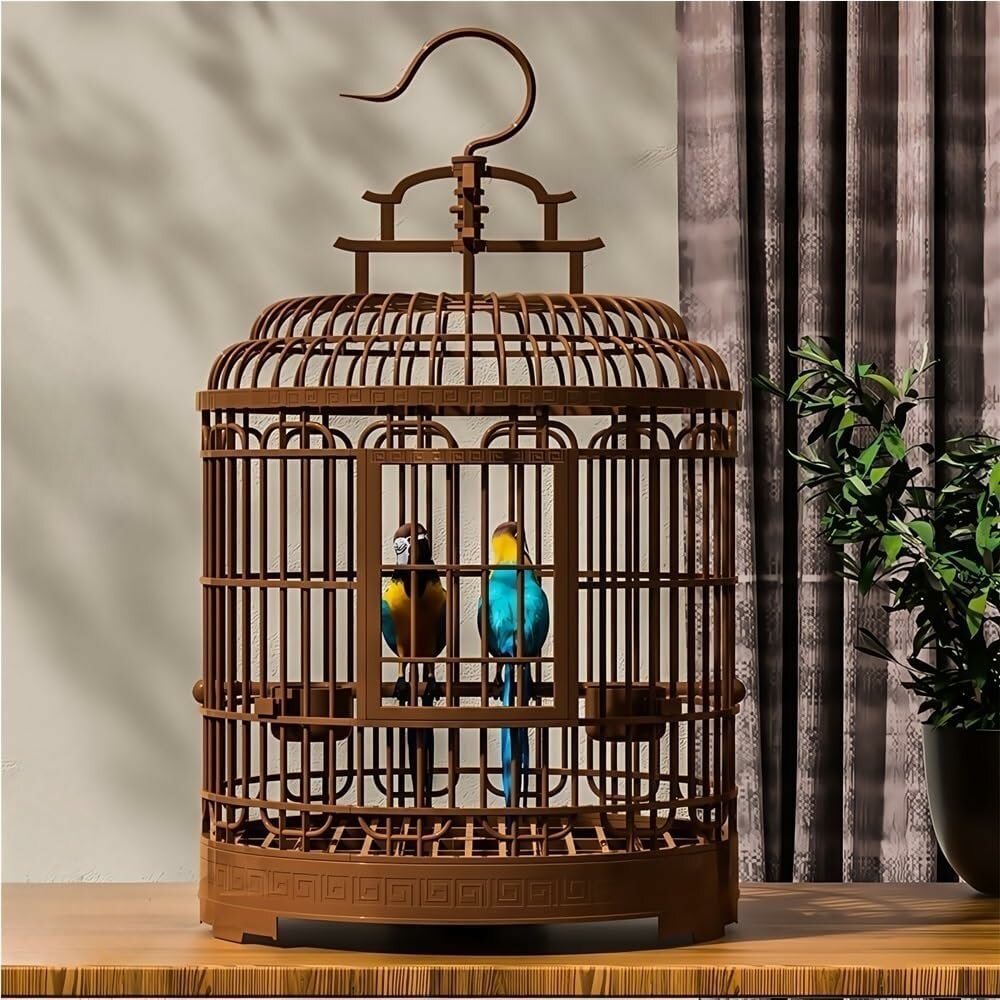 Ретро-клетка для птиц, переносная клетка для попугаев с каркасом из крючков, подходит для: балкона, гостиной, улицы