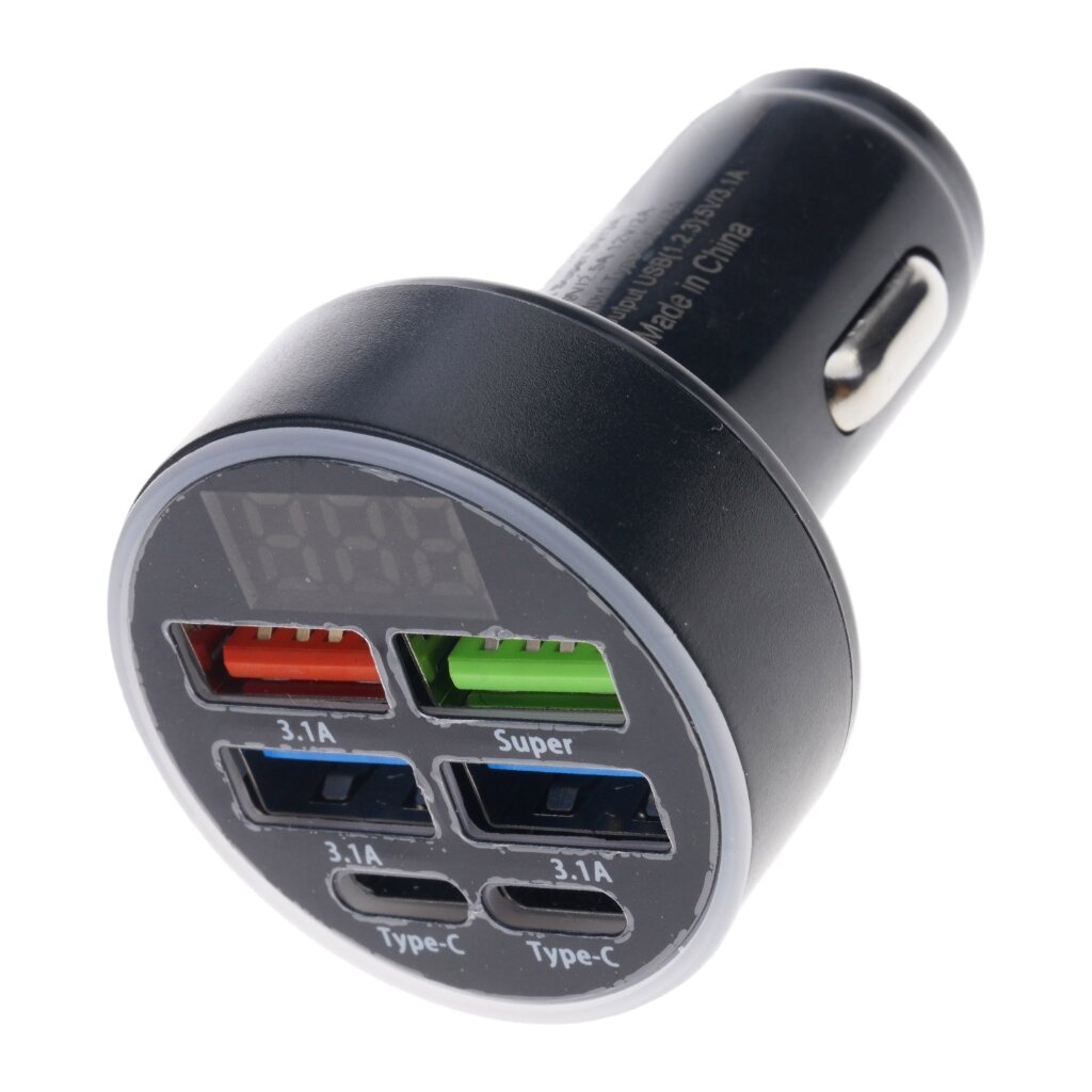 6-Портовое Автомобильное Зарядное Устройство USB Мощностью 50 Вт С Высокоэффективными Адаптерами Подходит Для всех автомобилей 12 В