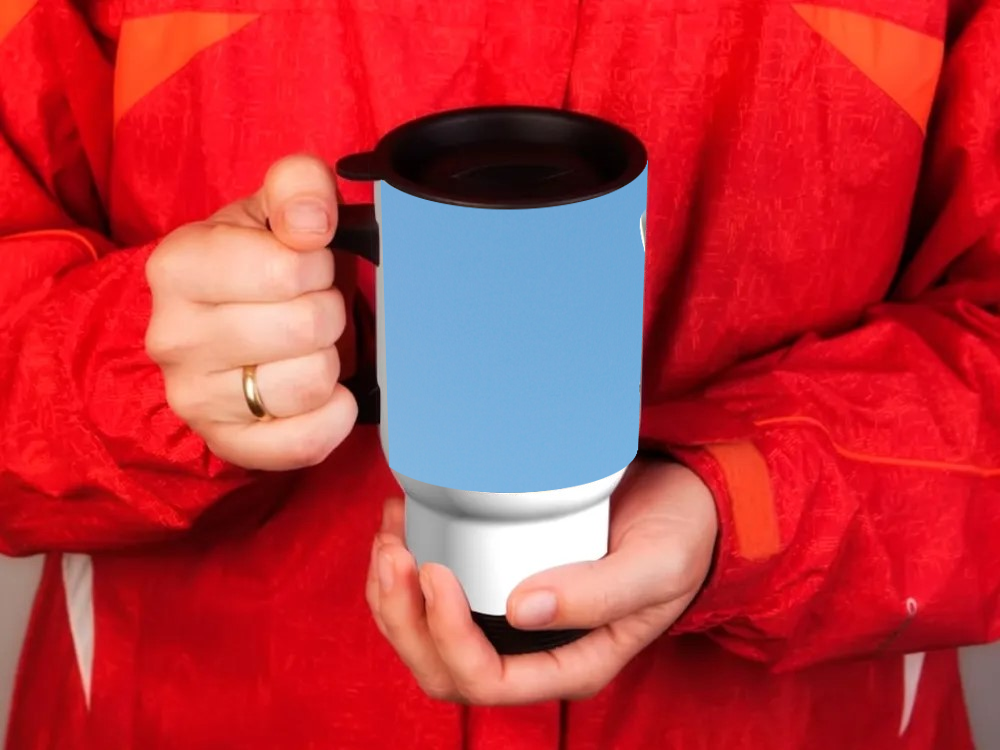 Тремокружка для авто с принтом "Самолет, авиатор, небеса" 0.5 л.