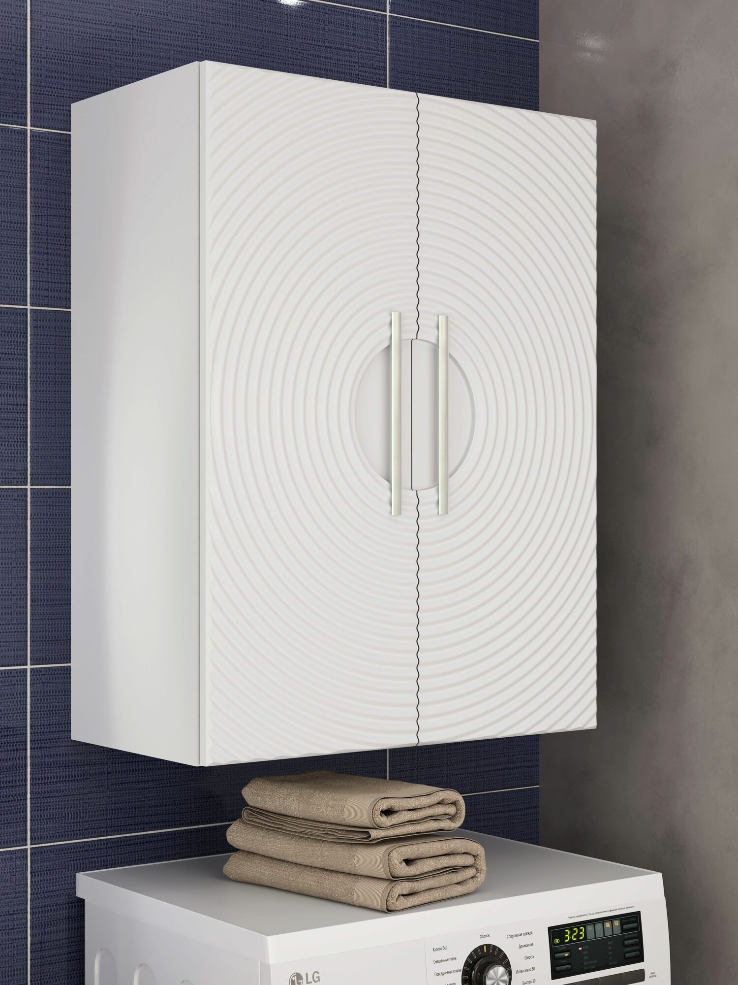 Шкаф в ванную навесной над стиральной машиной аквакрафт Sole Белый