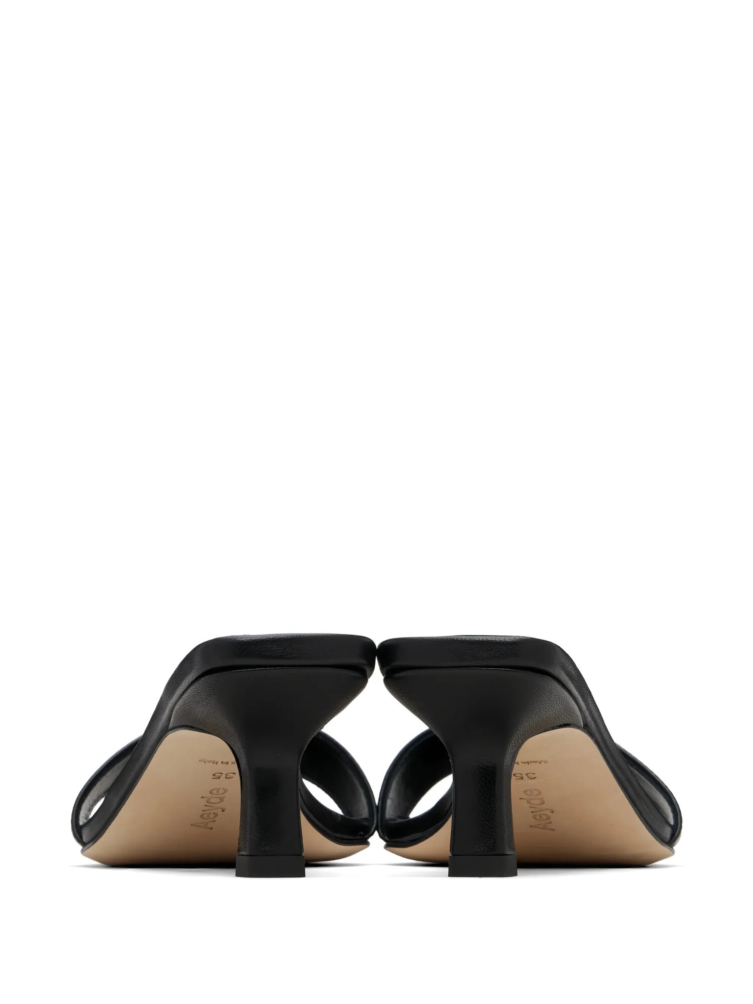 Босоножки Aeyde Square-toe leather sandals, размер 37.5, черный — фото 1