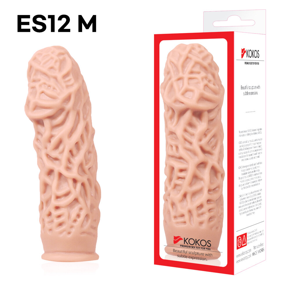Насадка на пенис Kokos Extreme Sleeve ES.012, рельефная, ТПЭ, размер M, телесный