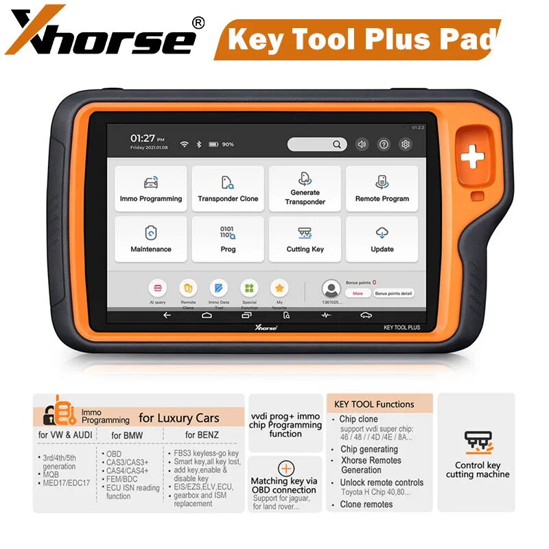 Xhorse VVDI Key Tool Plus Pad Global Advanced Version XDKP00EN с бесплатным обновлением, EU PLUG