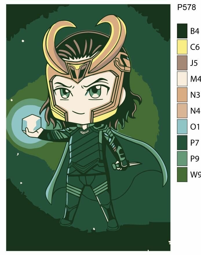 Детская картина по номерам P578 "Сериал Локи (Loki). Локи" 20x30