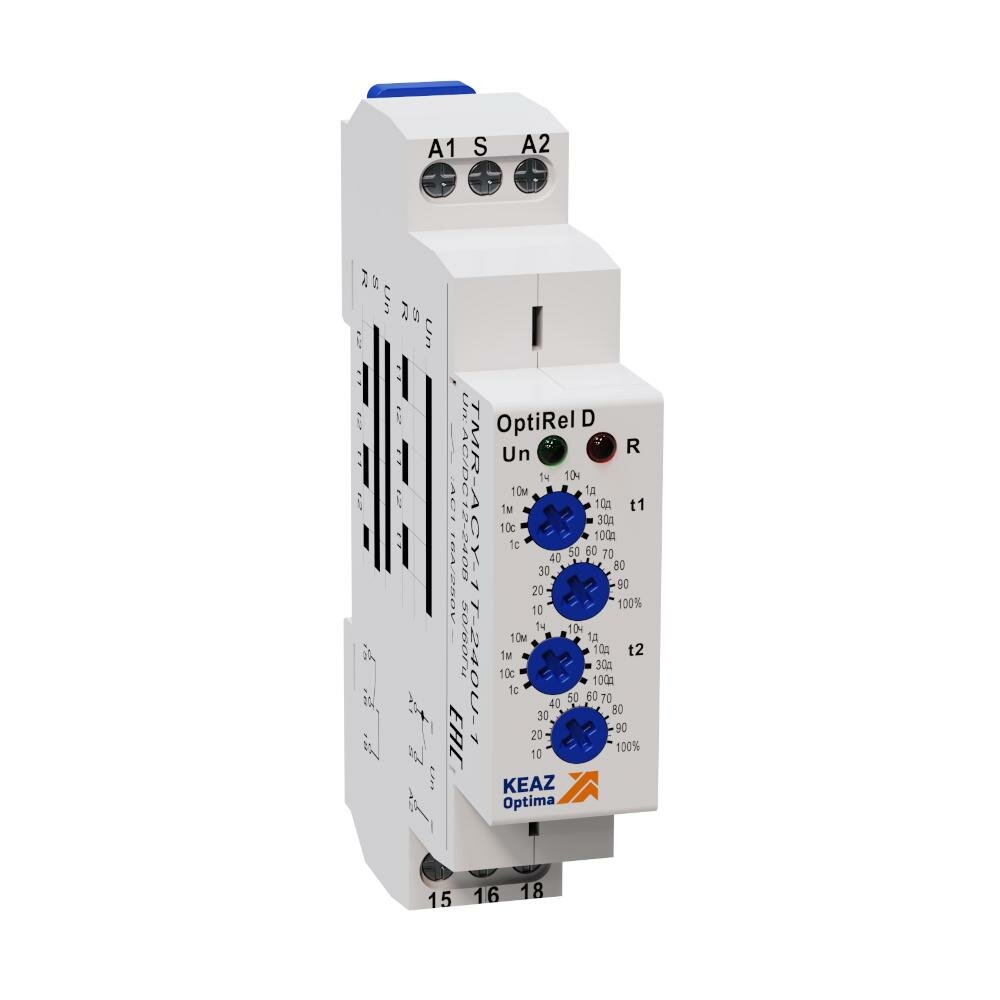 Реле времени optirel d tmr-acy-1t-240u-1 циклическое 16а 1со 12-230ас/dc