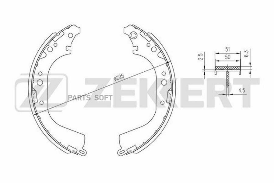 ZEKKERT BK-4372 Колодки торм. бараб. задн. Toyota 4Runner (N10) 90- Hiace (H10) 90- LC 70 84- ()