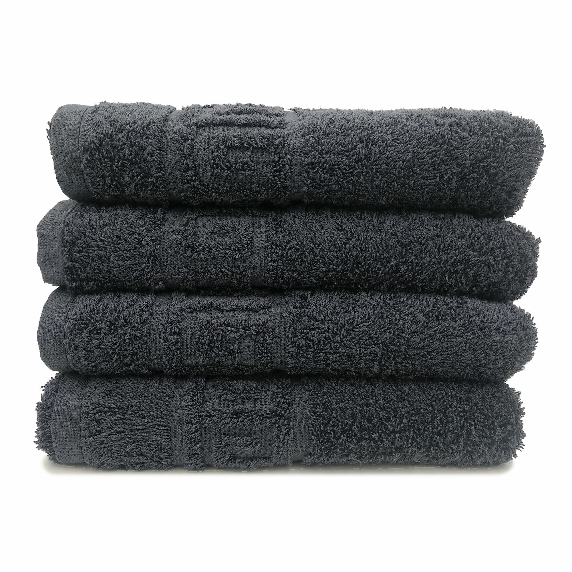 Набор банных полотенец 40х70 см. 4 шт Хлопок 100% 430г/м2 Графит