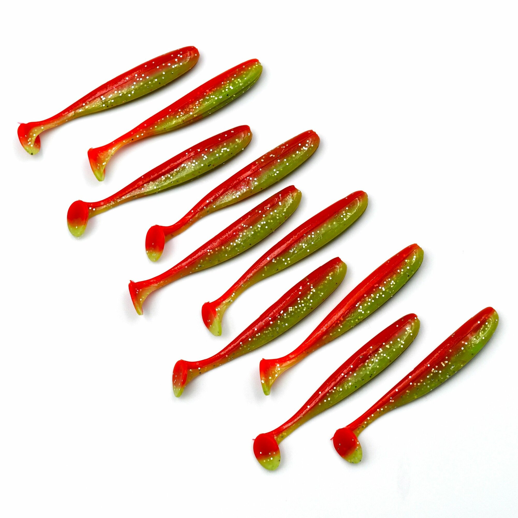 Силиконовая приманка виброхвост 10 штук 2" Япония на окуня; судака; щуку