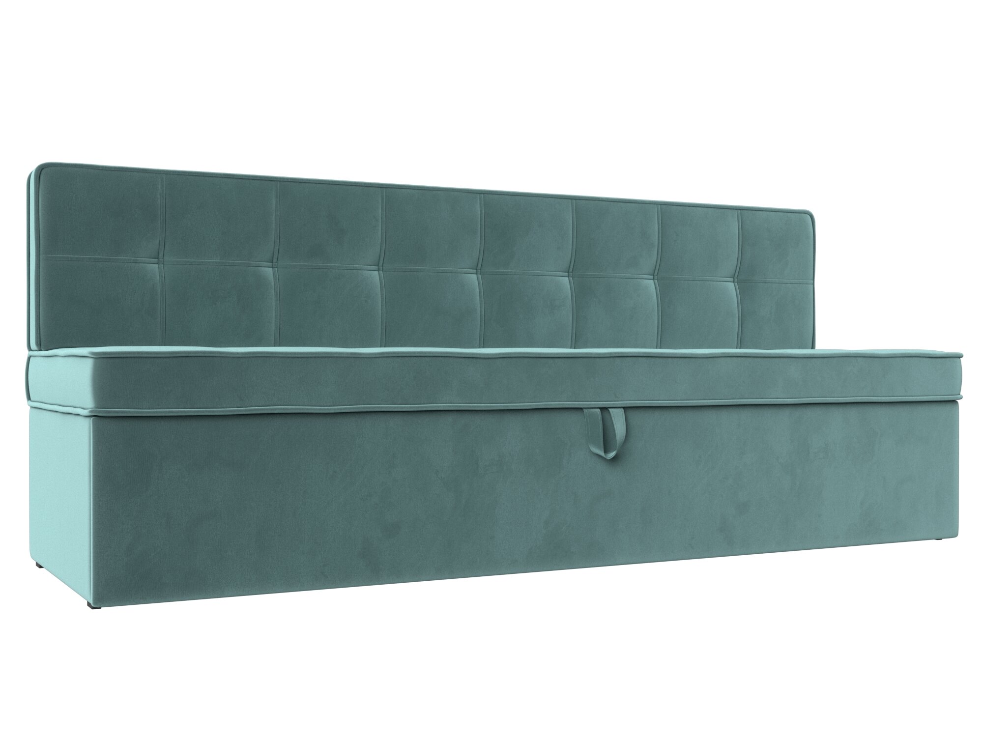 Диван кухонный прямой Техас, велюр, механизм дельфин, бирюзовый, 184x64x83см. Хит Диванов