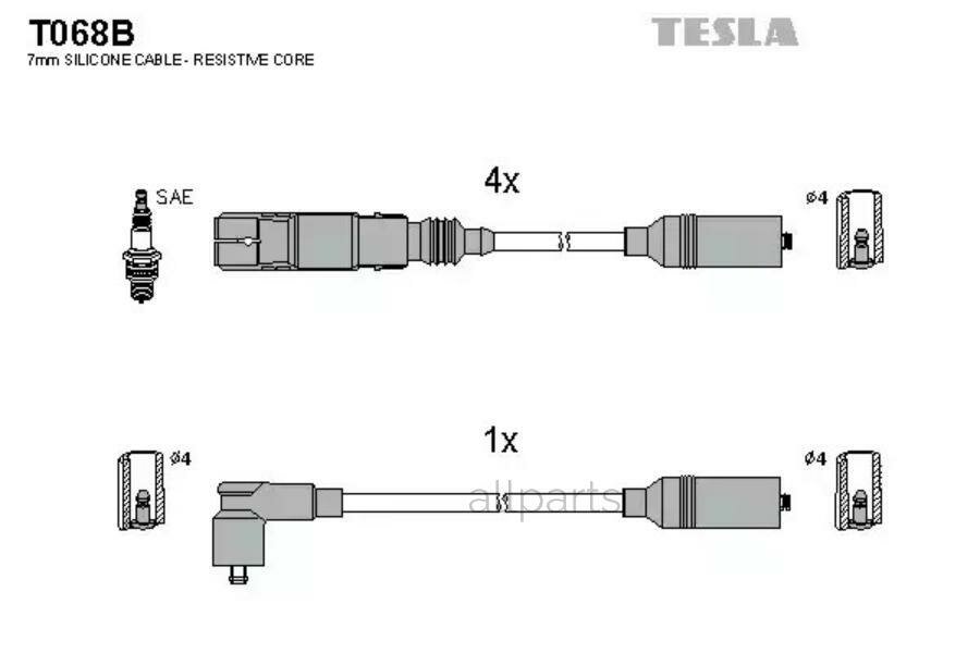 TESLA T068B к-кт проводов!\ Audi A4, VW Passat 1.6i 94-01