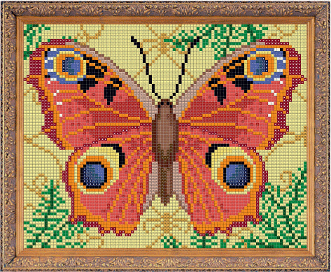 Алмазная мозаика "Бабочка 2", 23х28 см, насекомые М-022