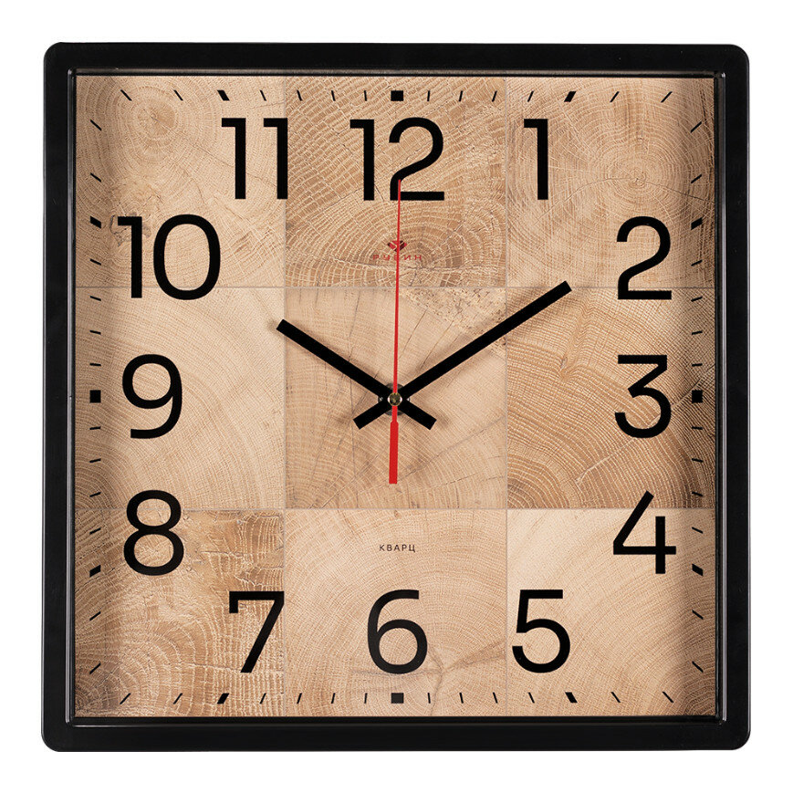 Часы настенные 3028-012 30х30см черные «Фактура»